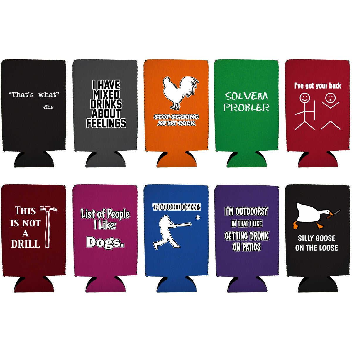 Funny Joke 16oz Can Coolie Designs 10 Pack – Coolie Junction