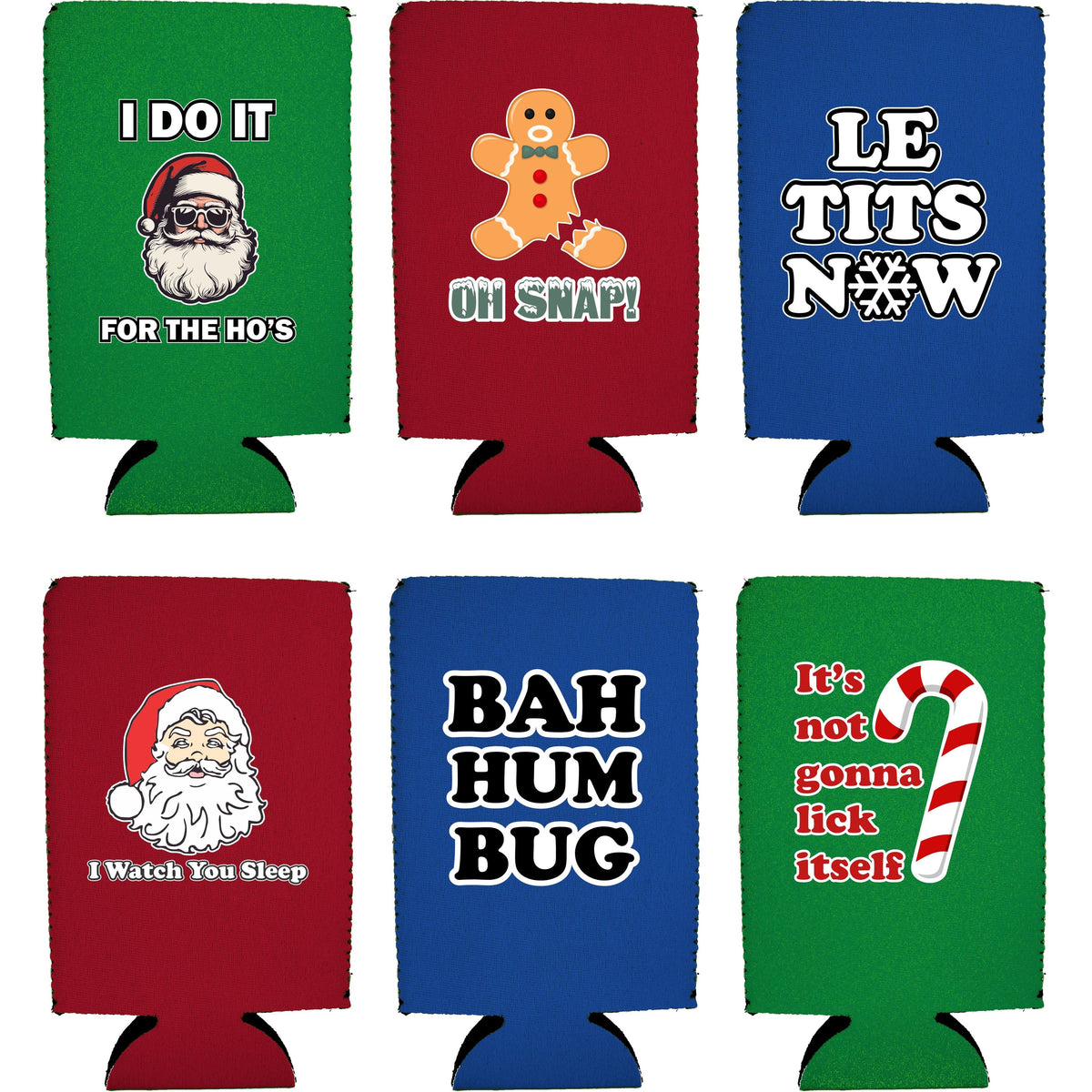 Funny Christmas 16oz Can Coolie Designs 6 Pack – Coolie Junction